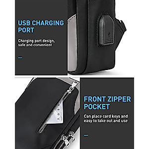 SEAFEW Small Black Tactical Sling Bag Crossbody Backpack Shoulder Bag for Men Women, Daypack Anti-Theft Cross Body Motorcycle Chest Bags, One Strap Backpack for Walking Biking Travel Cycling