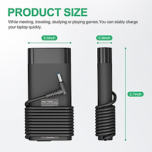 135W 90W HP Laptop Charger for HP Spectre x360 CTO 15t-df100, HP Pavilion Gaming 15 17 ec0013dx 15-ec0751ms HP OMEN 15-dc 17-an,L15534-001 TPN-DA11 TPN-CA13 AC Adapter Power Cord