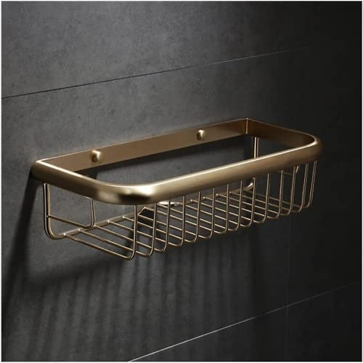 MUENG Exquisite Bathroom Shelves Wall-Mounted Bathroom Accessories, Brushed Gold Bathroom Storage Shelf, Shower Basket, Brass Shower Holder Rack