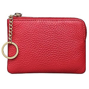 SENDEFN Coin Purse for Women, Genuine Leather Coin Purse Key Chain for Women, Coin Pouch Change Purse