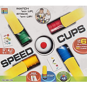 LANDOR Quick Cups, Quick Cups Games for Kids,Classic Stacking Cup Game for Kids Flying Stack Cup Parent-Child Interactive Game with 24 Picture Cards, 30 Cups