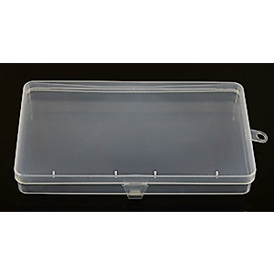 Clear Plastic Flat Rectangle Storage Box for Beads and Tools, 4-Inch by 7-Inch