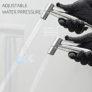 Handheld Bidet Sprayer for Toilet - Bidets for Existing Toilets Adjustable Water Pressure with Bidet Hose for Feminine Wash, Stainless Steel Muslim Shower Jet Spray for Toilet