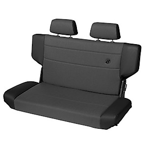 Bestop 3943915 Black Denim Trailmax II Rear Fold-N-Tumble Seat - Jeep 1997-2006 Wrangler