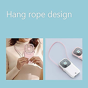 FRIDG USB Rechargeable Cooling Fan Portable Hanging Neck Mini Fan Power Bank Black
