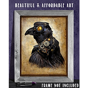 Steampunk Raven - 11x14 Unframed Wall Art Print - Makes a Perfect Home Conversational Piece and Gift