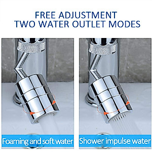 Faucet Aerator, 720° Rotatable Faucet Sprayer Head, Eye Wash Station Faucet Aerator, Universal Splash Filter Faucet, Leakproof Design with Double O-Ring, Durable Copper & ABS