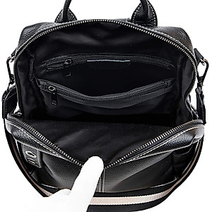 Maxoner Genuine Leather Small Womens Backpack Purse for Women Black Convertible Shoulder Handbag Travel Bag Satchel Rucksack Ladies Sling Bag (A Genuine Leather Black)