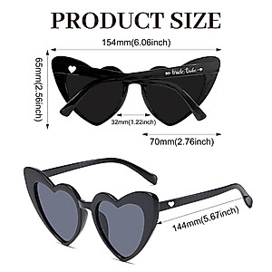 LADY&HOME 10pcs Heart Shaped Bachelorette Party Sunglasses Bridal Shower Favors Supplies Weddings Sunglasses(Black)