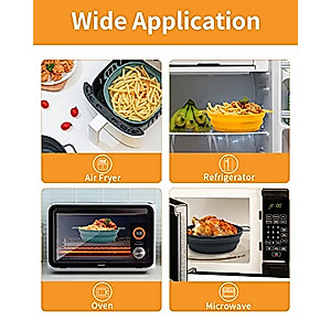 Air Fryer Silicone Pot - Foldable & Reusable Air Fryer Silicone Liner - Easy Cleaning Air Fryer Oven Accessories - No Need to Clean the Air Fryer, For 3 to 5 QT