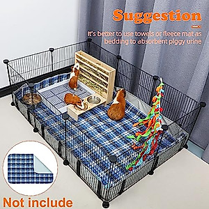 Lonepetu Waterproof Guinea Pig Cage Tarp Bottom for C & C Grids Habitat, 42"*27" Washable Guinea Pig Cage Liner Base for Rabbits Hamsters Hedgehogs Ferrets Small Pets (No Cage)