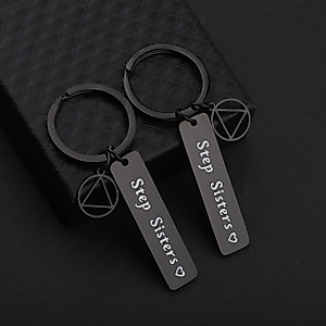 MAOFAED Women Sobriety Gift Addiction Recovery Gift Sisters Recovery gift Step Sisters AA Gift Gift for Her (AA step sister black)