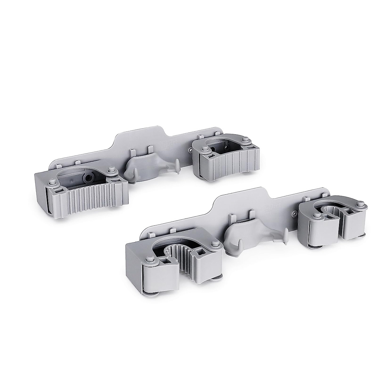 DrDirt Plastic Broom Holder Wall Mount Set,Tool Organizer Broom Holder for Home Kitchen Bathroom Laundry Room Closet Garden Garage, Gray