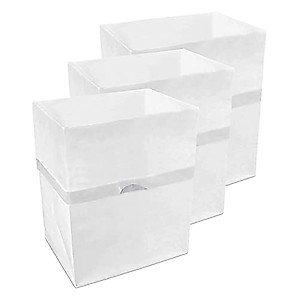Clean Cubes 4 Gallon Trash Cans & Recycle Bins for Sanitary Garbage Disposal. Disposable Containers for Parties, Events, Recycling, and More. 3 Pack (White)