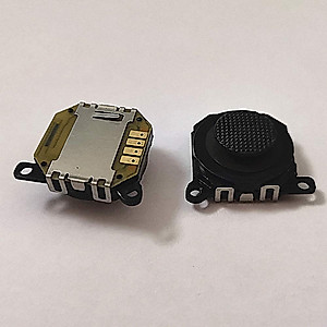 IJJ Replacement Parts Analog 3D Button Thumbstick Stick Joystick Rocker with Cap for PSP 1000 1001 -Black 2PCS，PSP 2-Axis Analog Thumb Joystick