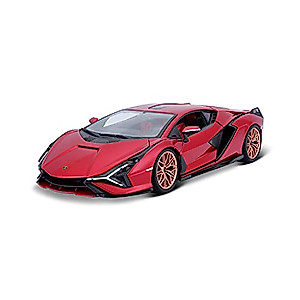 Bburago Lamborghini Sian FKP 37 Red with Copper Wheels 118 Diecast Model Car 11046 TY-18-11046R