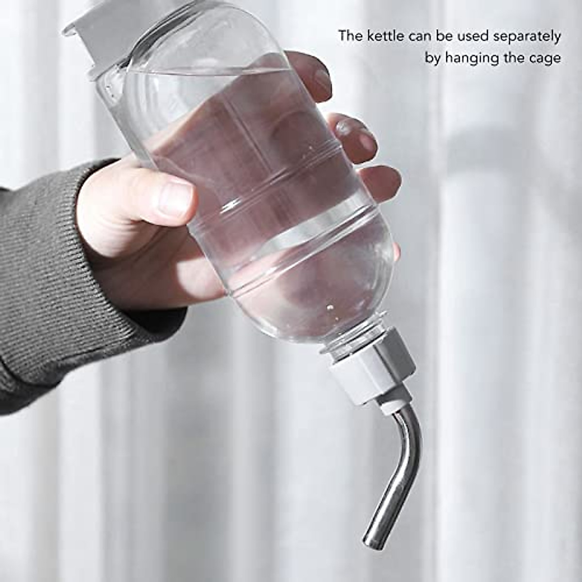 Pet Standing Water Dispenser Bowl, 2 in 1 500ml Multifunctional Detachable Height, Automatic Water Feeder Bottle with Stand for Dogs Cats