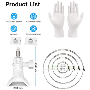 Outdoor Mount for Ring Solar Panel,Ring Super Solar Panel,Eufy,Wyze,Reolink，Arlo Solar Panels,Fits 1.96-7.87" Pole, Tree, Cylindri Rail, Drainage Pipe, No Punching(White, 1 Pack)