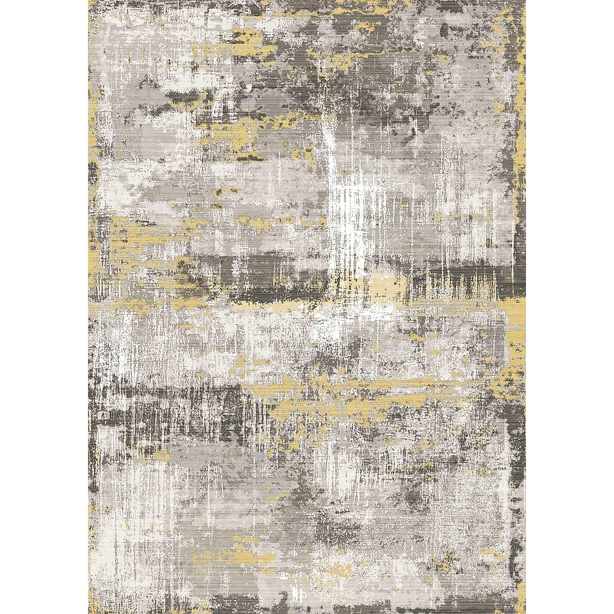 vivorug Washable Rug, Ultra Soft Area Rug 8x10, Non Slip Abstract Rug Foldable, Stain Resistant Rugs for Living Room Bedroom, Modern Fuzzy Rug (Yellow, 8'x10')
