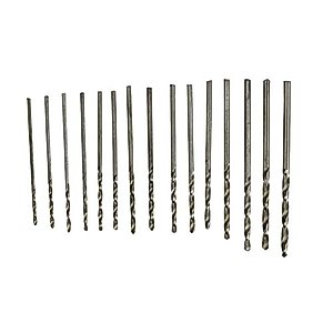 SE High Speed Steel Drill Bit Set - Premium Drill Bits for Wood, Metal, Plastic - Set of 15 Pcs - 82616MD