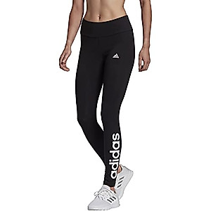 adidas Women's Size Loungewear Essentials High-Waisted Logo Leggings, Black/White, Large/Tall