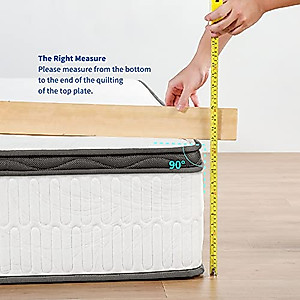 Oleesleep 13 Inch Dual Layered Gel Hybrid Memory Foam Mattress, CertiPUR-US Certified, Gray, King