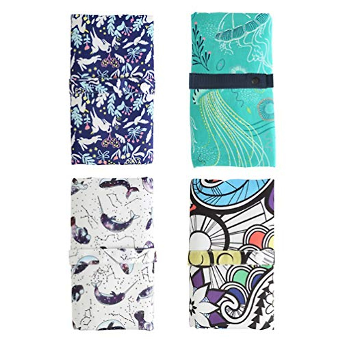 Cloth Diaper Wet Dry Bags, 16x13 inch Waterproof and Reusable Nappy Organizer Bag with Two Zippered Pockets for Swimsuits or Wet Clothes (White)