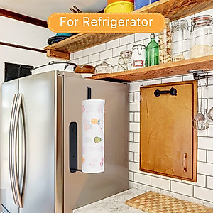 URALFA Magnet Paper Towel Holder, Stainless Steel Paper Roll Holder with Magnetic Backing, Magnetic Paper Towel Holder for Refrigerator, Grill, Toolbox, BBQ, Black