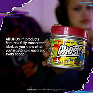 GHOST Gamer: Energy and Focus Support Formula - 40 Servings, Sour Patch Kids Blue Raspberry - Brain-Boosting Nootropics & Natural Caffeine for Attention, Accuracy & Reaction Time - Vegan, Gluten-Free
