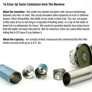 Dxobay Cute Small Water Bottle, 4.4 Fl. Oz, Mini Slim Flask for Women, Kids & Girls, Portable Skinny Purse Water Bottle, Vacuum Insulated Reusable Leak Proof Stainless Steel Hydroflask Thermos