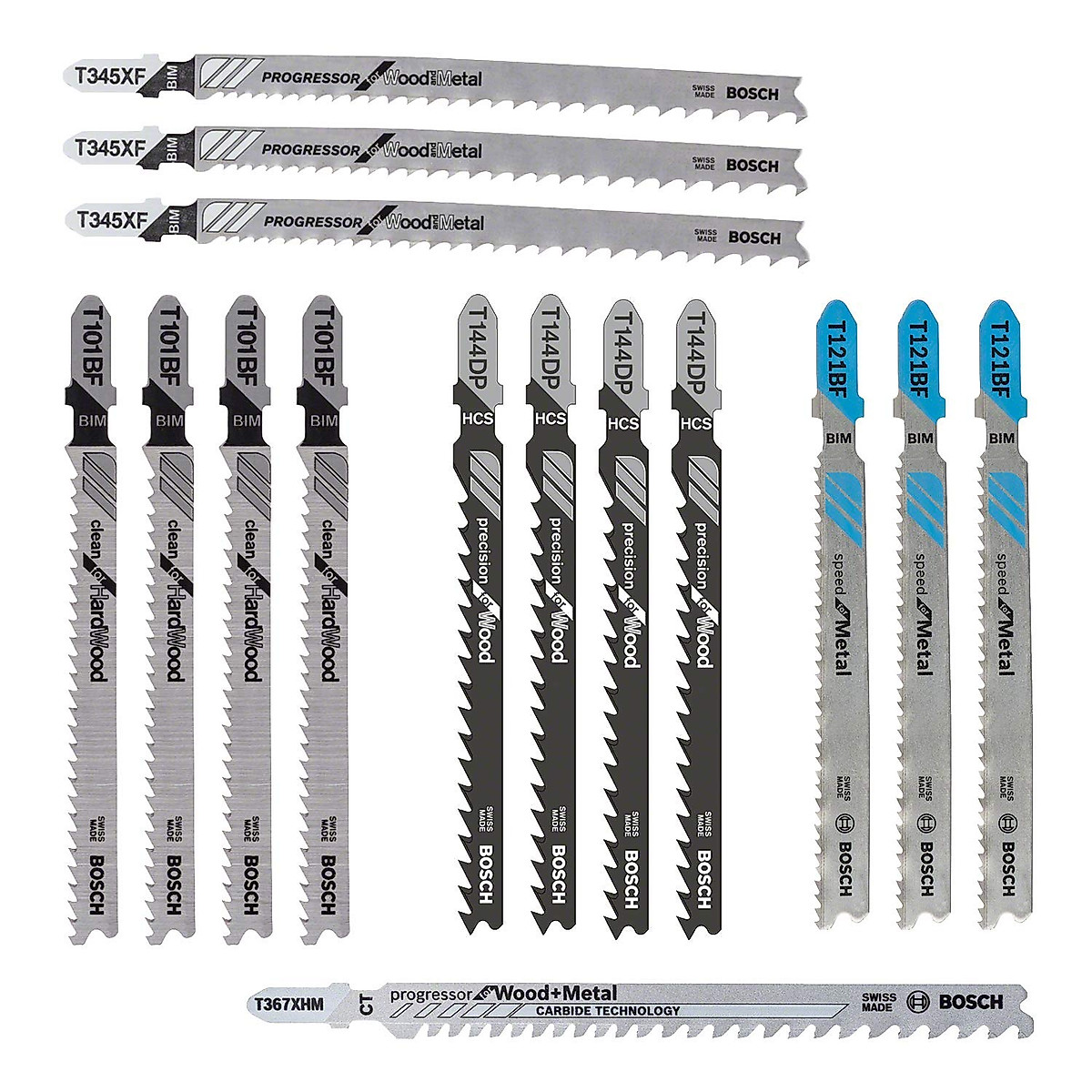 Bosch Professional 15pc Jigsaw Blade Set (MultiMaterial, Accessory for Jigsaws)