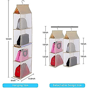 YYYCMYYYYC Detachable Hanging Handbag Organizer Purse Bag Ction Storage Holdollecer Wardrobe Closet Space Saving Organizers System， For Living Room Bedroom Home Use (2021 New) (White)