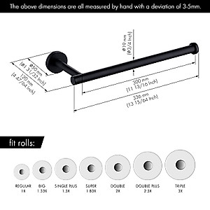 KES Kitchen Paper Towel Holder Under Cabinet Matte Black 11 Inch Paper Towel Holder Dispenser Bathroom Wall Mount SUS 304 Stainless Steel, A2175S30-BK