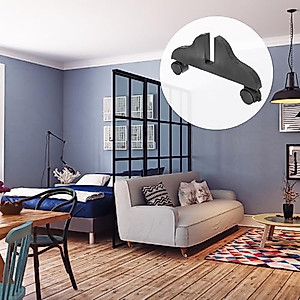 Zerodeko Room Divider Screen Holder Folding Privacy Screen Holder Stand Room Divider Feet Movable Wheel Roller Base for Home Office Hotel Bedroom Black