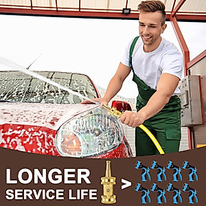 4 Pack Brass Water Nozzle, Pressure Nozzle, Hose Jet Nozzle, Garden Hose Nozzle Heavy Duty 3/4" GHT