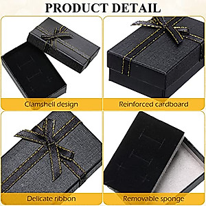 Jewelry Gift Box Small Empty Gift Boxes Jewelry Boxes Packaging Bulk Gift Wrap Boxes Cardboard Jewelry Boxes with Bow for Ring Necklaces Earring Bracelet Jewelry (72 Pcs)