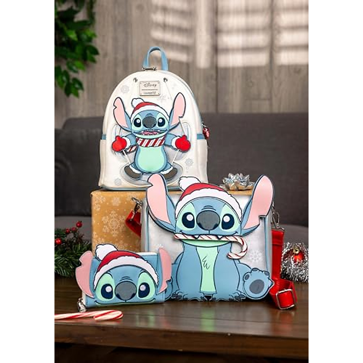 Disney: Lilo & Stitch - Stitch Holiday Snow Angel Glitter Zip Around Wallet