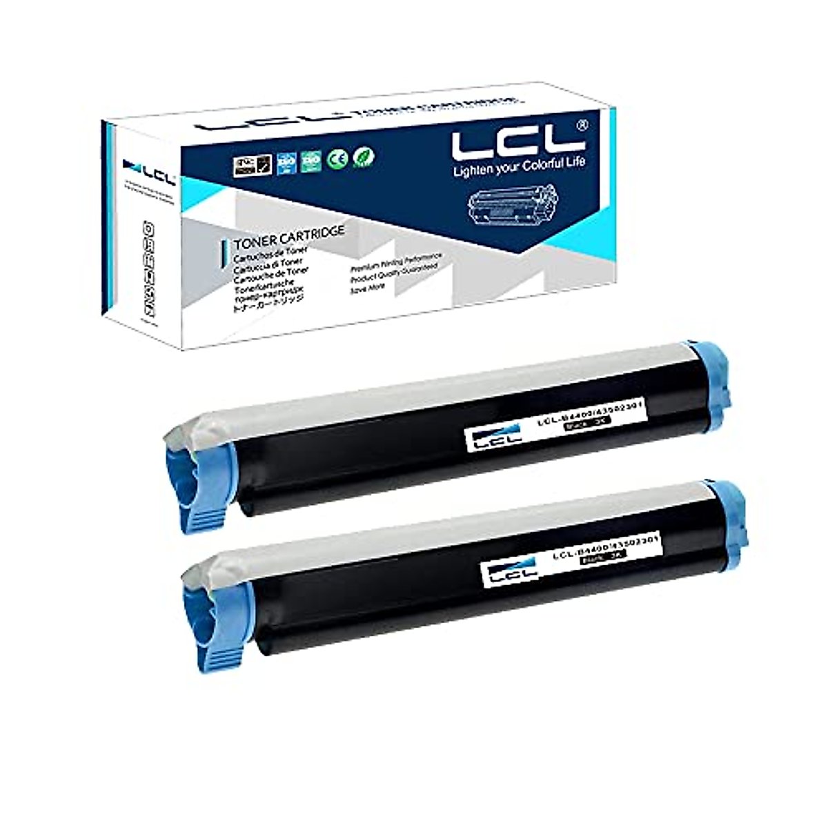 LCL Compatible Toner Cartridge Replacement for OKI 43502301 B4400 B4400N B4550 B4550n B4600 B4600n B4500N B4400 B4400N B4550 B4550n B4600 B4600n B4500N B4500 (2-Pack Black)