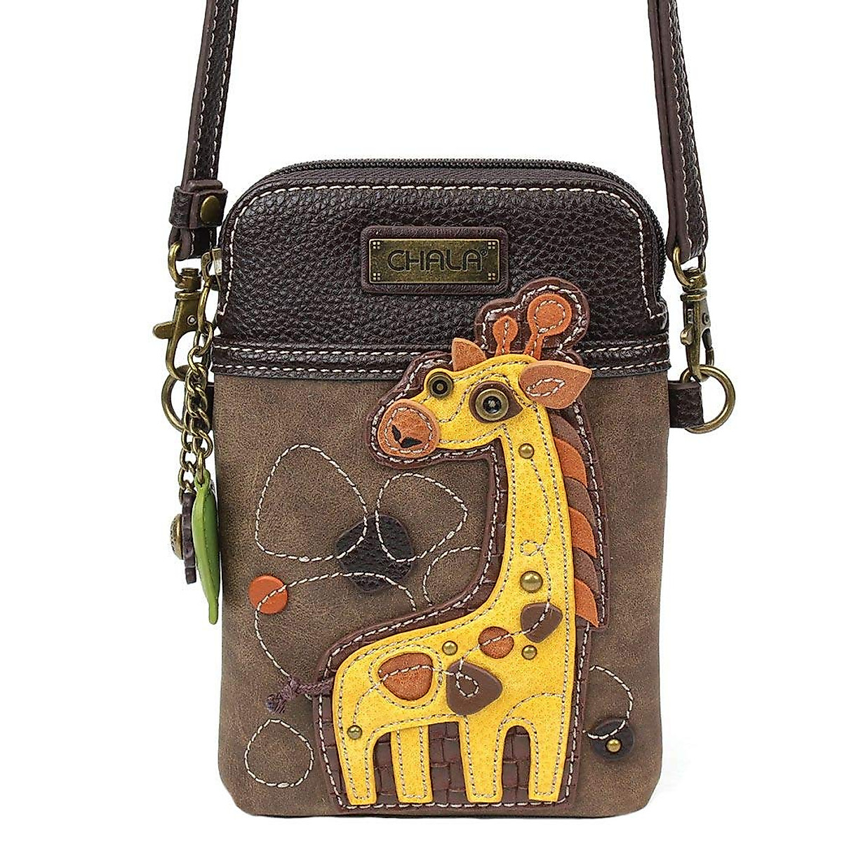 Chala Giraffe Cellphone Crossbody Handbag - Convertible Strap