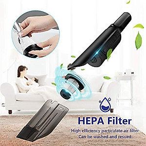 LAOPAO Portable Car Vacuum Cleaner High Power 9Kpa Hand Vacuum Cordless Rechargeable Handheld Vacuum 3x2000mAh Li-ion Battery Quick Charge Mini Vacuum for Home/Car/Pet Hair Cleaning Car Seat Cleaner