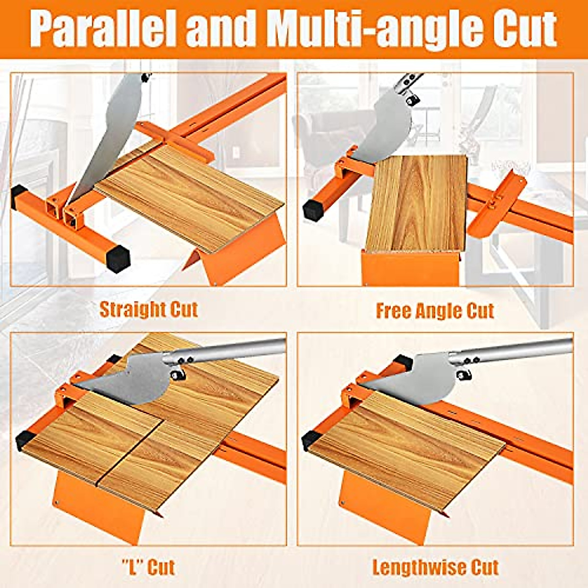 Nisorpa Upgraded Vinyl Plank Cutter Manual Laminate Floor Cutting Tool with Movable V Support Heavy Duty Steel Quick Cut for 8-12inch Wide Floor Tiles