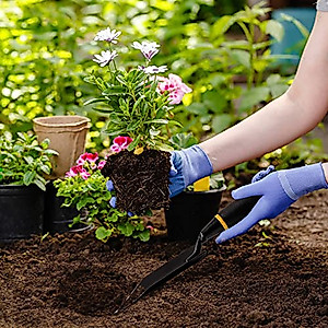 Garden Shovel, LRLXE Heavy-Duty Manganese Steel Super Hard Garden Trowel, Bend-Proof Hand Shovel with Rubber Handle, Garden Trowel Tool for Soil Excavation, Planting and Transplanting (Hand Trowel)