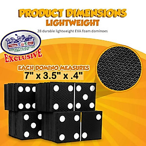 Mɑtty's Toy Stop Deluxe Giant 7" EVA Foam Dominoes Double Six, 28 Piece Set