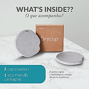 Momo Lifestyle Coasters for Drinks Drycup Stone Coaster Ultra Absorbent Made of diatomaceous Earth Ideal for Wooden and Coffee Table Non Scratch Condensation Drink Coasters (2 Pack)
