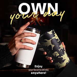 NORDAY | Tumbler Cup with Lid - 20oz - Black Camo | Vacuum Insulated Tumbler - Travel Tumbler - Stainless Steel Tumblers - Double Wall Coffee Tumbler - Keeps Temperature up to 24hr - Anti Spill Lids