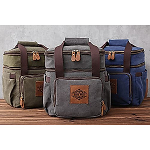 Personalized Cooler Bag, Groomsmen Gift Cooler, Insulated Double Compartment Lunch Cooler Bag, Reusable Lunch Box for Office Work Picnic Beach, Grey