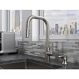 Pfister Zanna Touchless Kitchen Faucet with Pull Down Sprayer and Soap Dispenser, Single Handle, High Arc, Spot Defense Stainless Steel Finish, F529EZN3GS