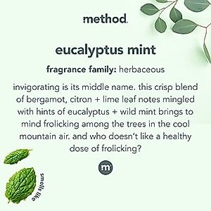 Method Daily Shower Cleaner Refill, Eucalyptus Mint, For Showers, Tile, Fixtures, Glass and Tubs, 68 Fl Oz (Pack of 1)