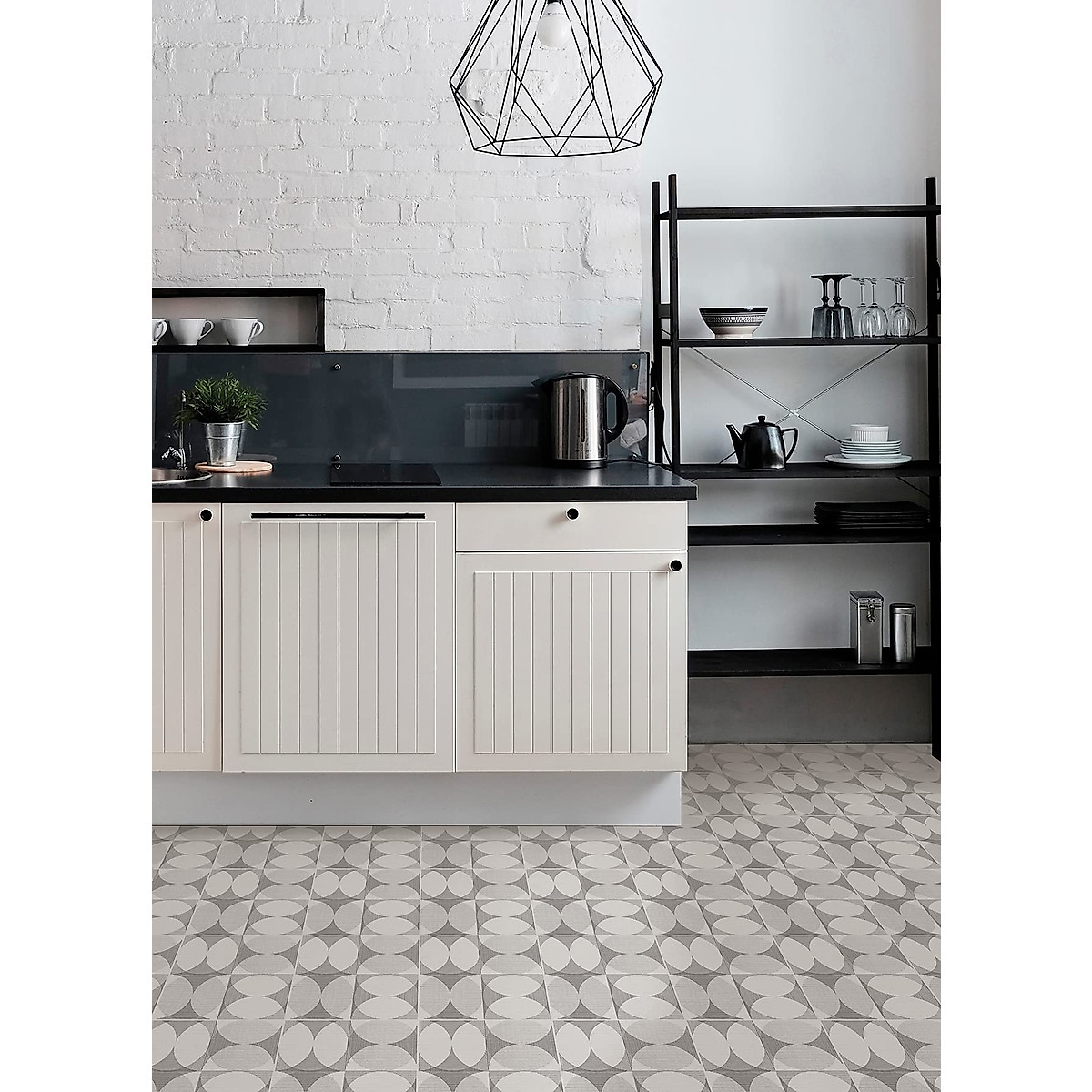 FloorPops 12-in by 12-in Grey Norma Vinyl Peel & Stick Floor Tiles (10 Tiles), (10 sq.ft./Carton)