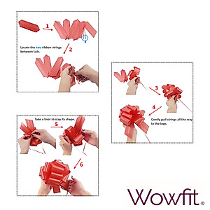 Wowfit Cello Bags with Gift Wrap Bows,10 CT 24x30 Clear Cellophane Bags wiht 6" Pull Bows Perfect for Gift Baskets, Presents, Weddings, Bridal/Baby Showers